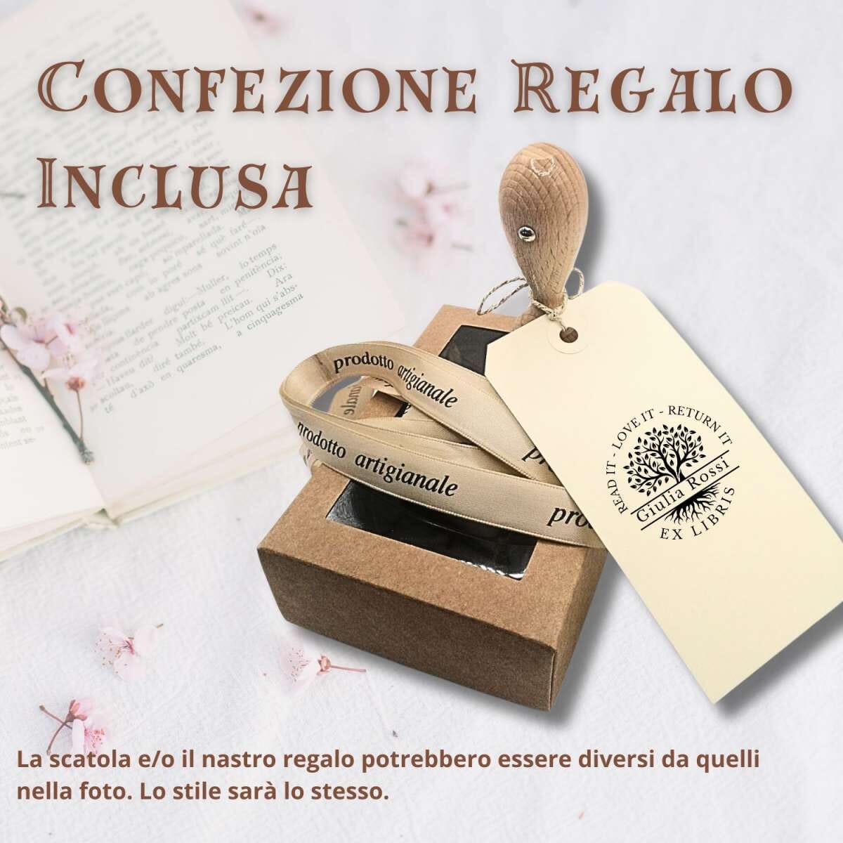 Timbro Ex Libris Legno Rotondo Albero Vita - SOLO TIMBRO | www.timbri.it