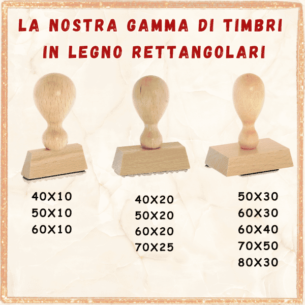 Timbro in Legno Rettangolare Personalizzato - 60 x 40 mm | www.timbri.it
