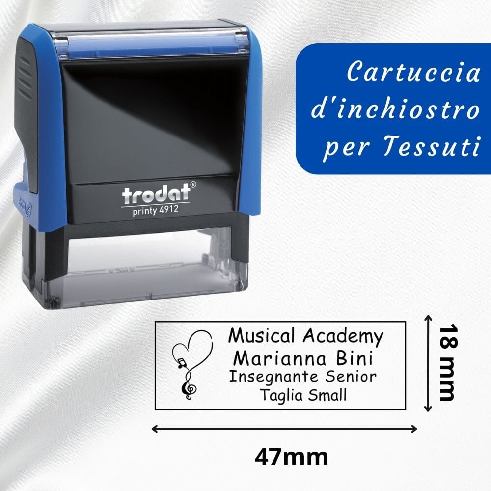 Timbro Printy 4912 Tessile Personalizzato 47x18mm | www.timbri.it