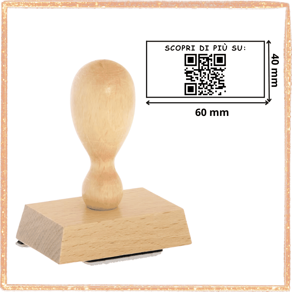 Timbro in Legno Rettangolare Personalizzato - 60 x 40 mm | www.timbri.it